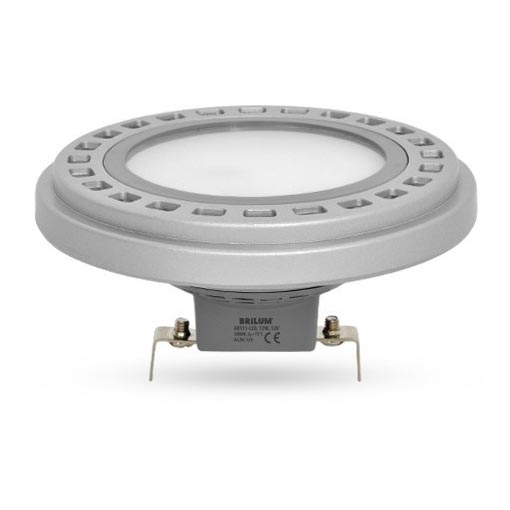 Ampoule LED AR111 G53/12W/12V 3000K argent | Lumimania