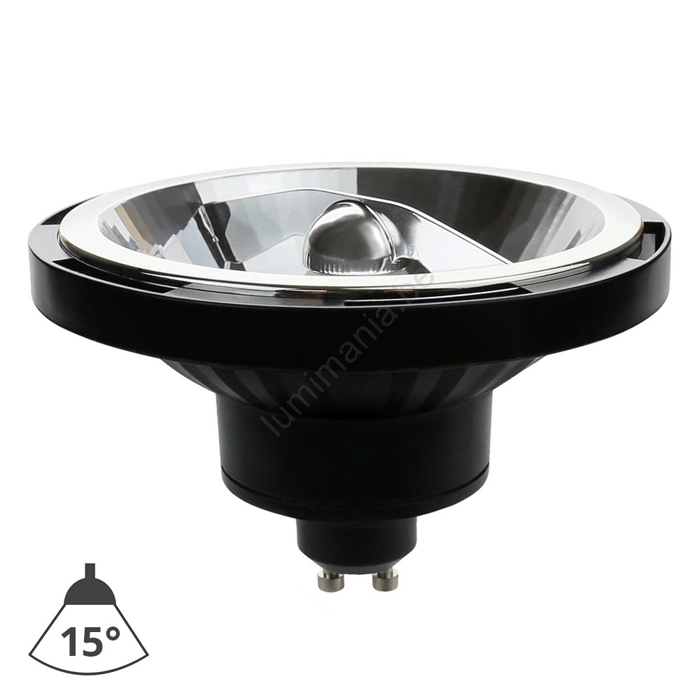 Ampoule Led Ar111 Gu10 12w 230v 4000k Noir 15° Lumimania
