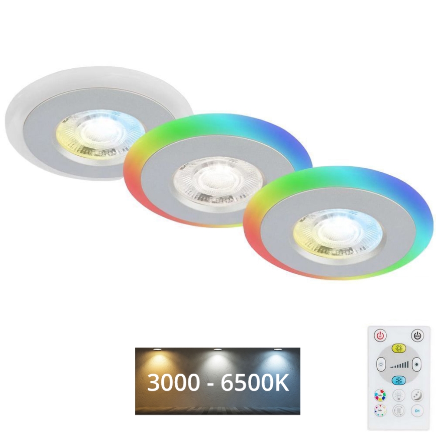 Briloner - LOT 3x LED RGBW Luminaire à intensité variable salle de bain ...