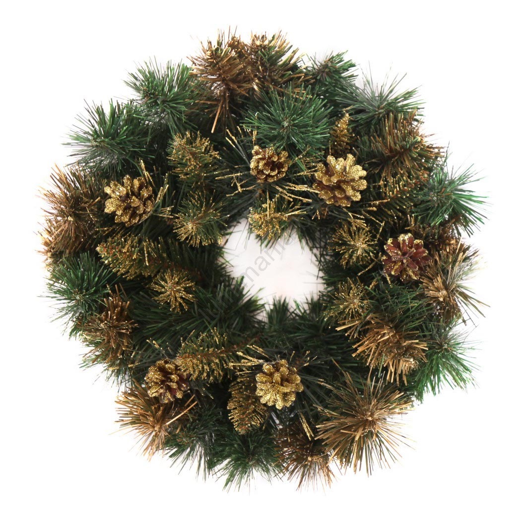 Couronne de Noël CRYSTAL ø 45 cm or | Lumimania