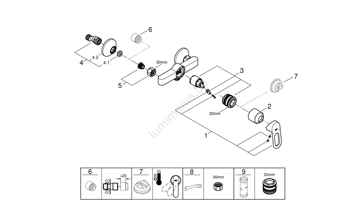 GROHE 23634000 - Douchekraan BAULOOP DN 15 glanzend chroom | Lumimania