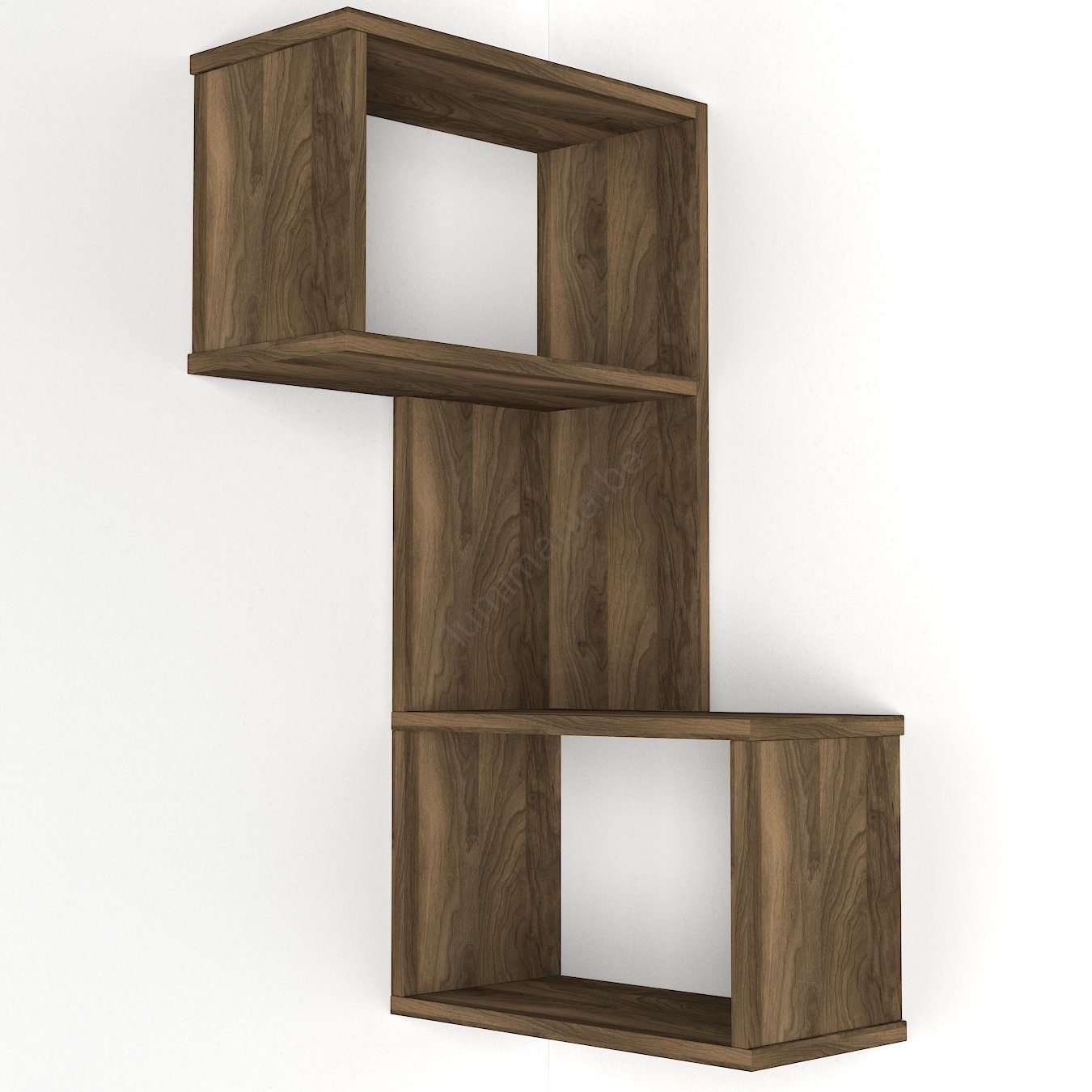 Hoek Wandplank FOLK 89x47 cm bruin | Lumimania