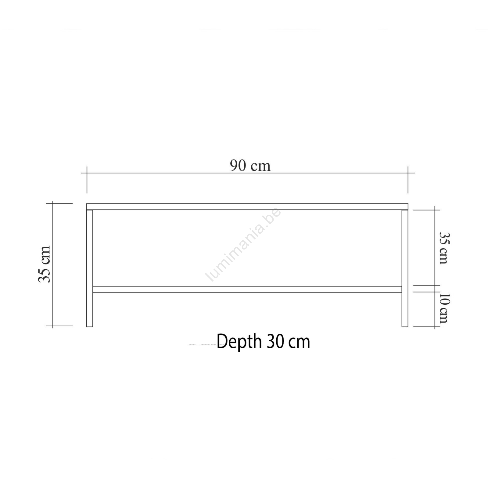 Meuble TV ROZI 45x90 cm blanc | Lumimania