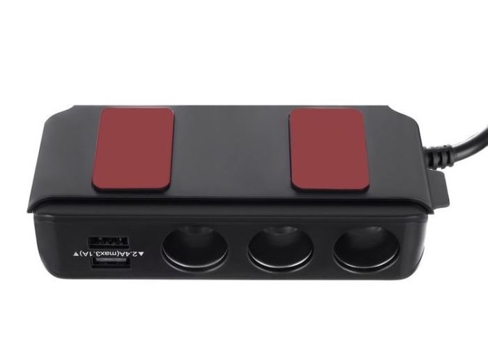 Multiprise de voiture 12V + 4x USB avec voltmètre 12/24V | Lumimania