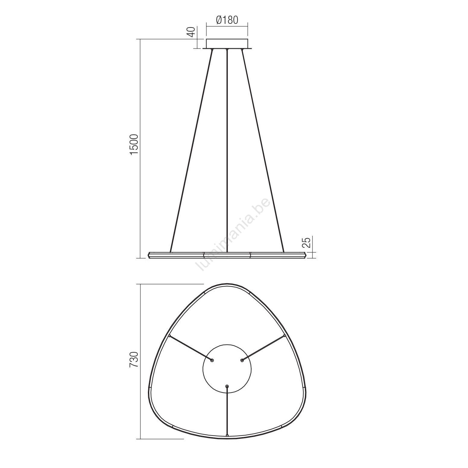 Redo 01-2456 - Suspension filaire LED TRIAD LED/36W/230V 4000K bronze ...