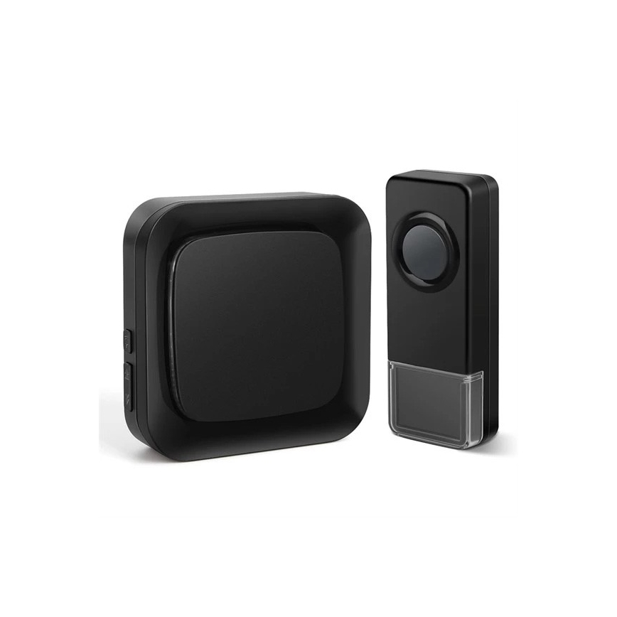 Sonnette à prise sans fil 230V IP55 noire | Lumimania