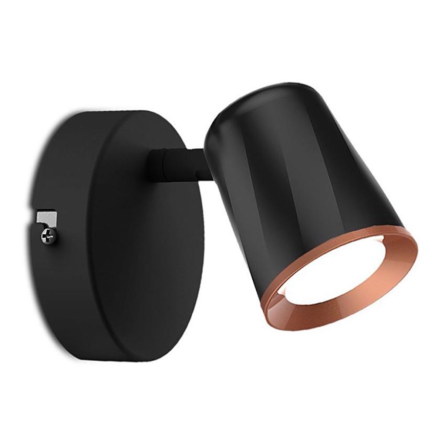 Spot mural LED/5W/230V 3000K noir | Lumimania