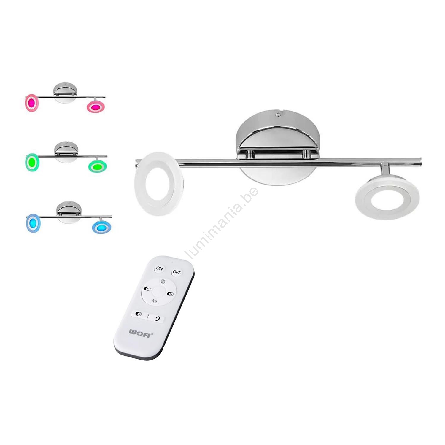 Wofi 7228.03.01.6000- Spot à intensité variable LED RGB de type GEMMA ...